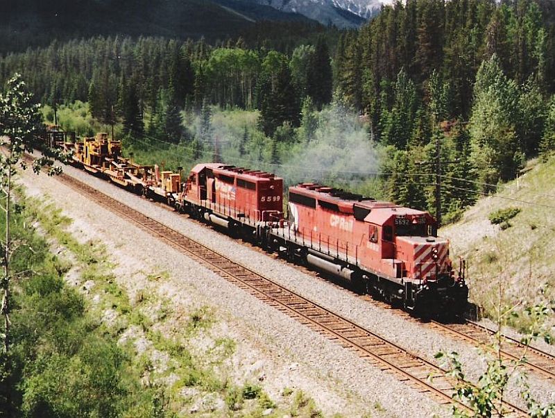 CP SD 40-2s 5692 and 5599 Work Train Duty